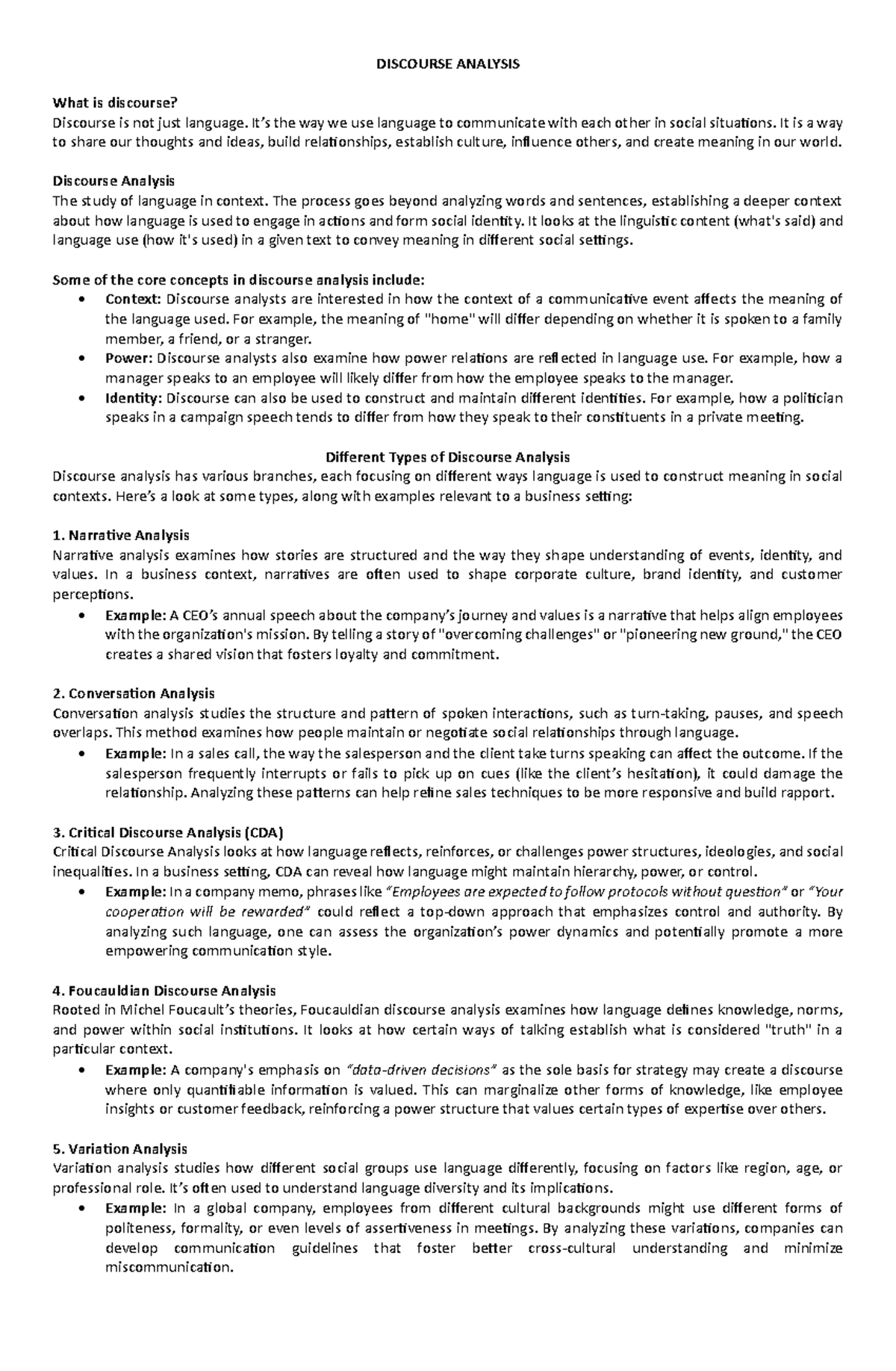 Discourse Analysis in Business: Understanding Communication Dynamics ...