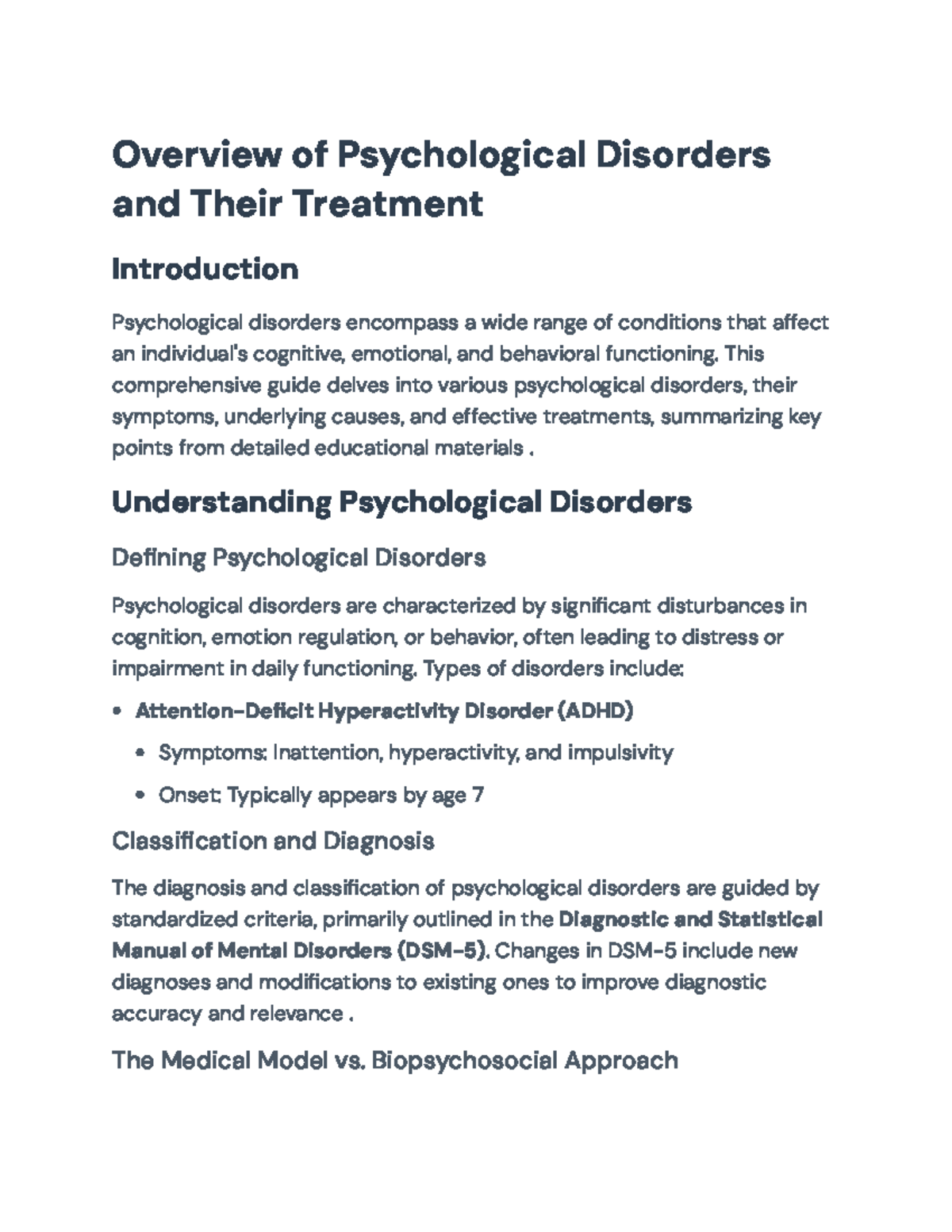Psychological Disorders: Overview, Symptoms, and Treatments (PSY 101 ...