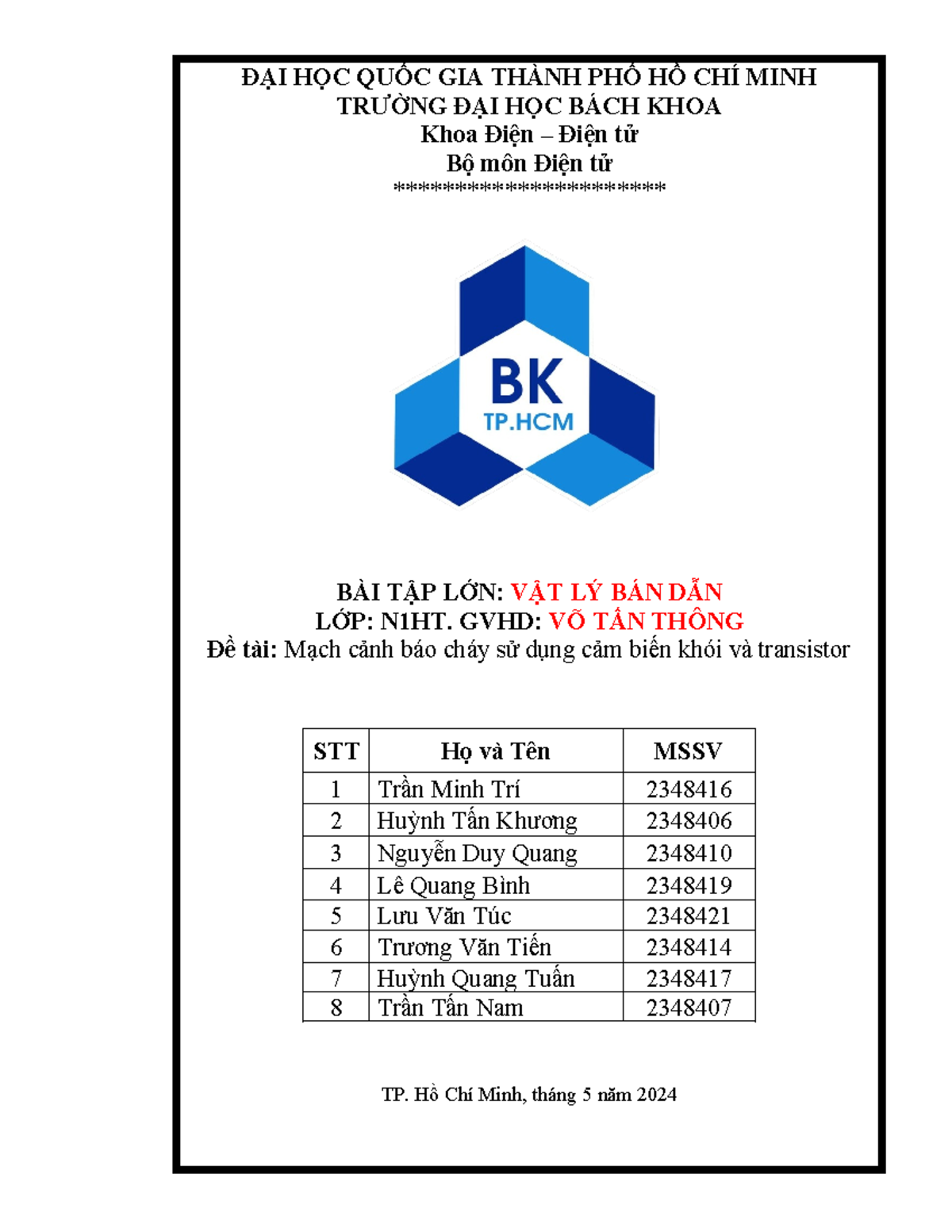 BTL VLBD - Mach bao khoi - bao chay - ĐẠI HỌC QUỐC GIA THÀNH PHỐ HỒ CHÍ MINH TRƯỜNG ĐẠI HỌC BÁCH ...