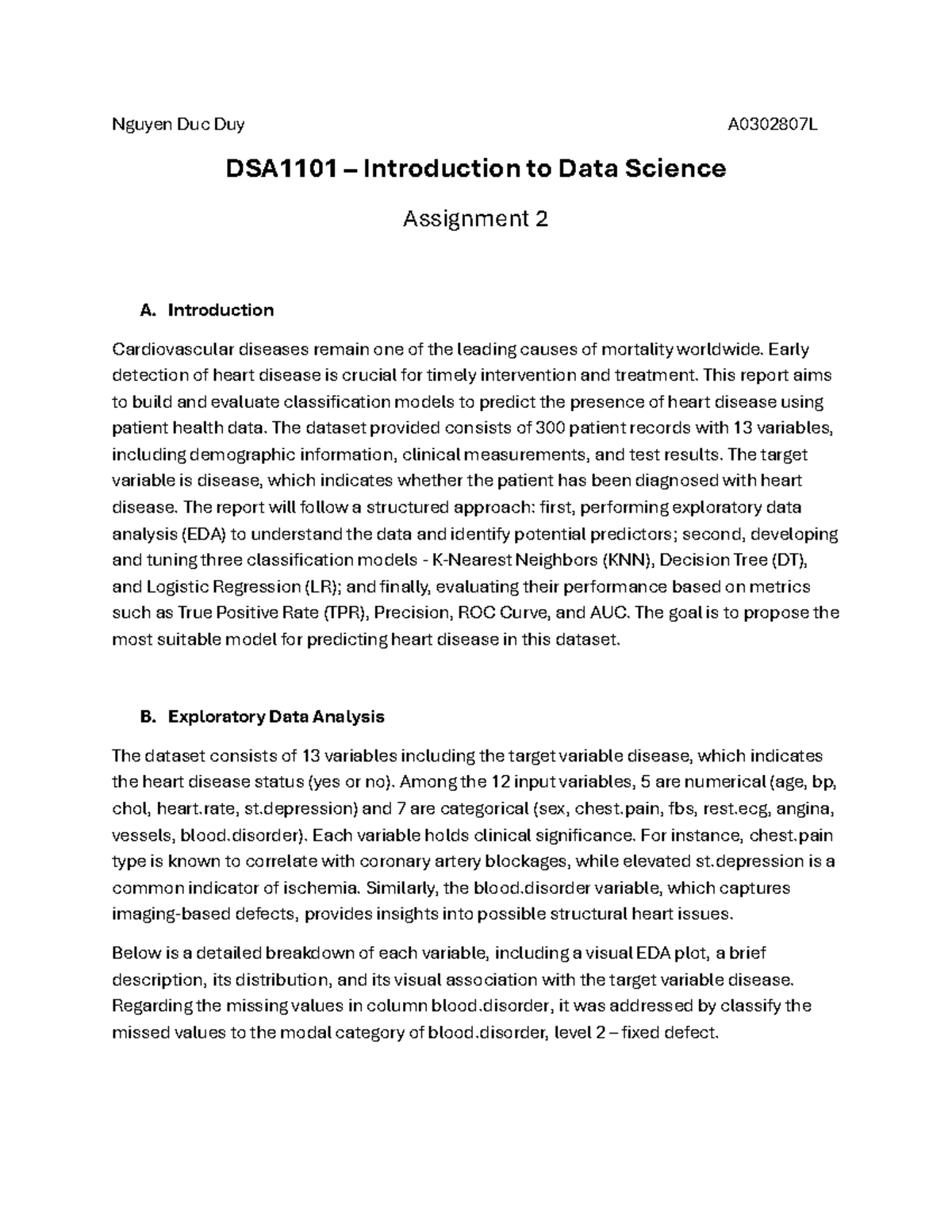 DSA1101 - Assignment 2: Predicting Heart Disease Using Classification ...