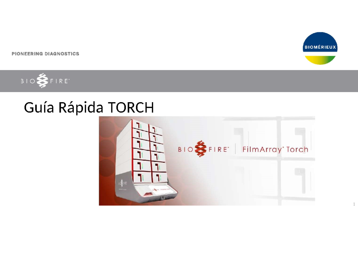 Guía Rápida para el Uso del FilmArray Torch (TORCH) - Studocu