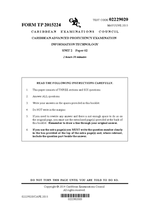 Inti Sci June 2017 P2 - The documents attached are CSEC past papers for ...