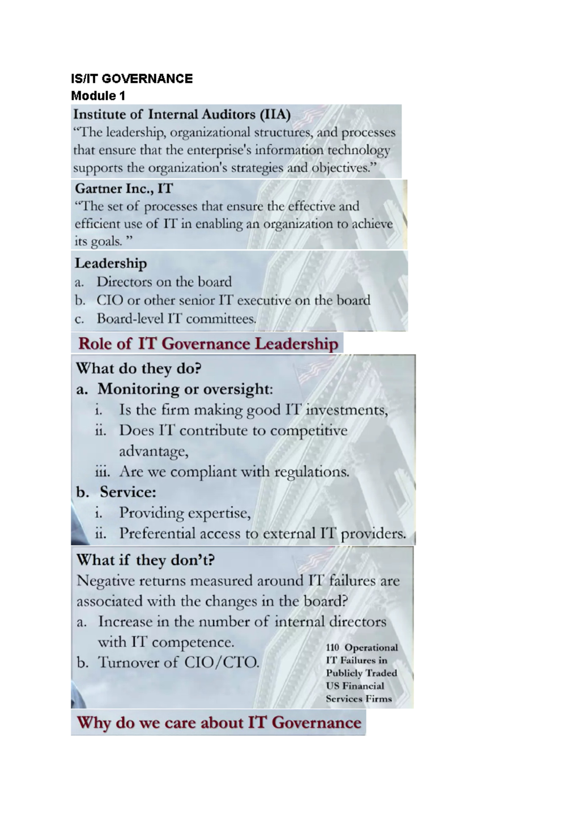 ITA203c - ;kjhf - Writing Research Papers - IS/IT GOVERNANCE Module 1 ...