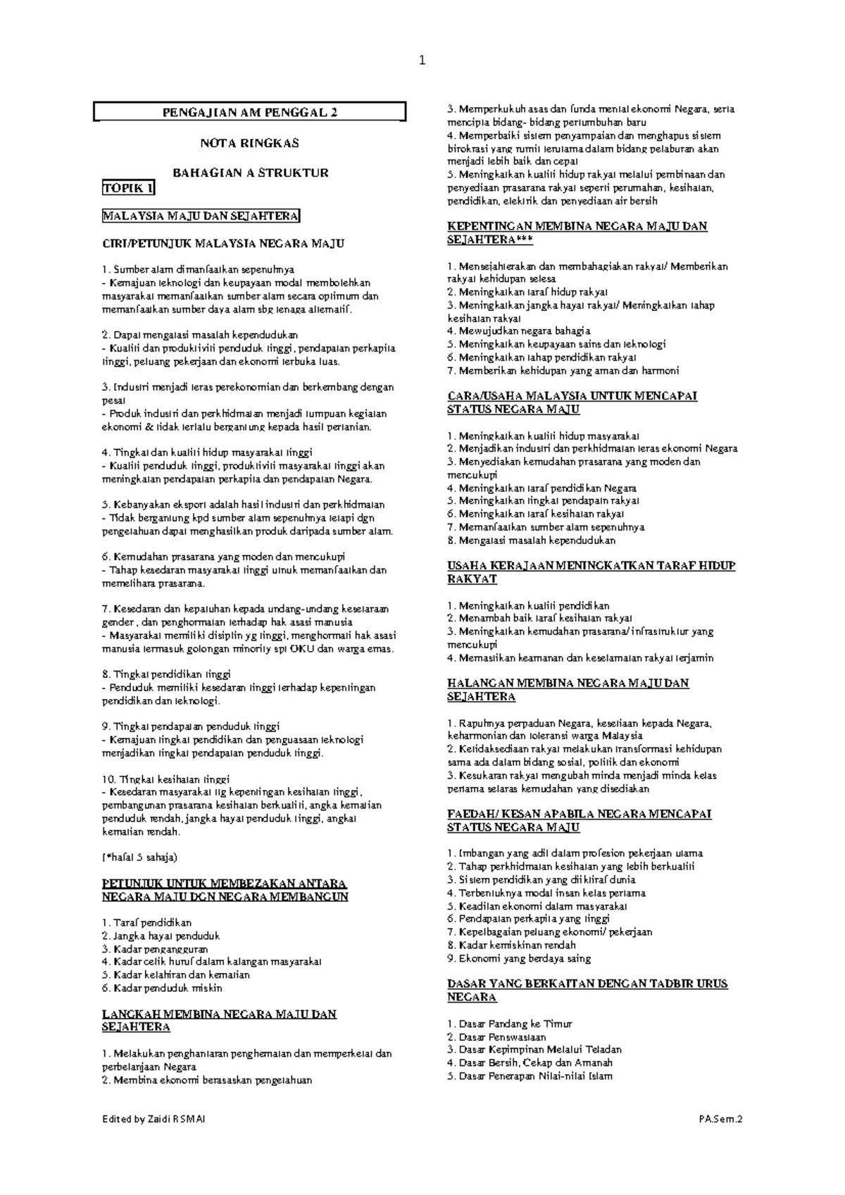 Nota Ringkas Pengajian Am Sem 1 - Nota Ringkas Pengajian Am Penggal 1 (siri 1) KONSEP NEGARA ...