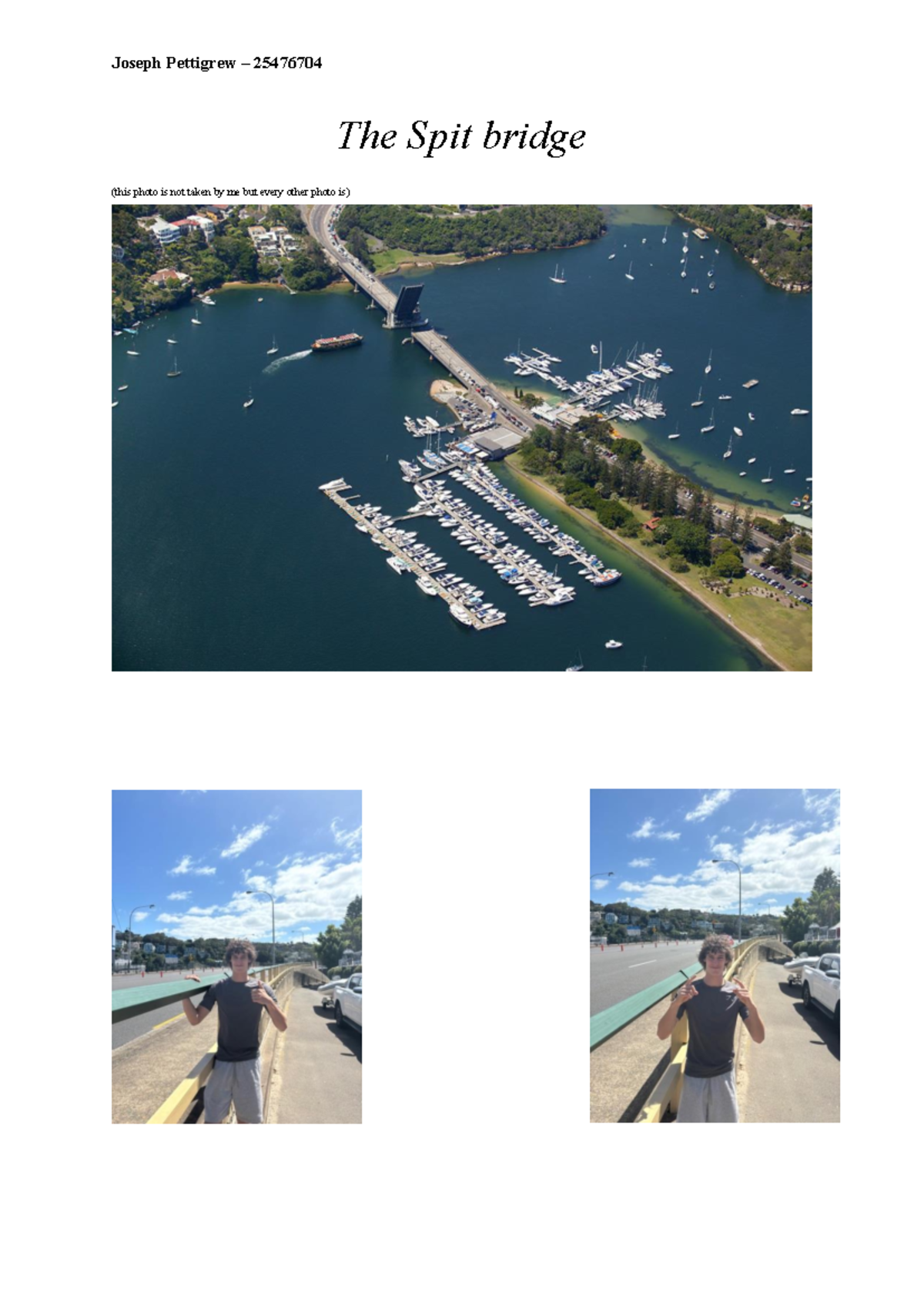 Joseph Pettigrew 25476704 Technical Report on The Spit Bridge - Studocu