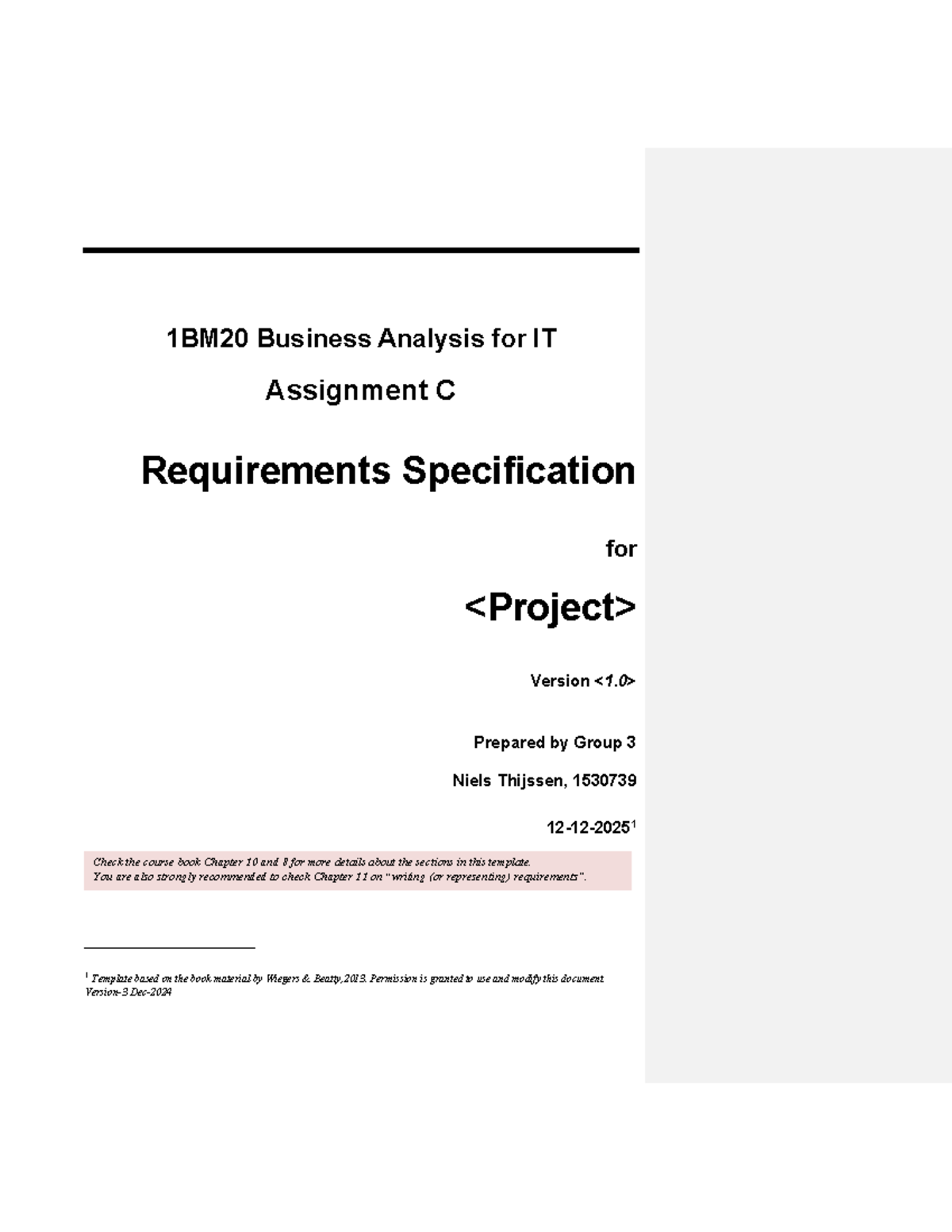 1BM20 Business Analysis for IT - Assignment C: Software Requirements ...