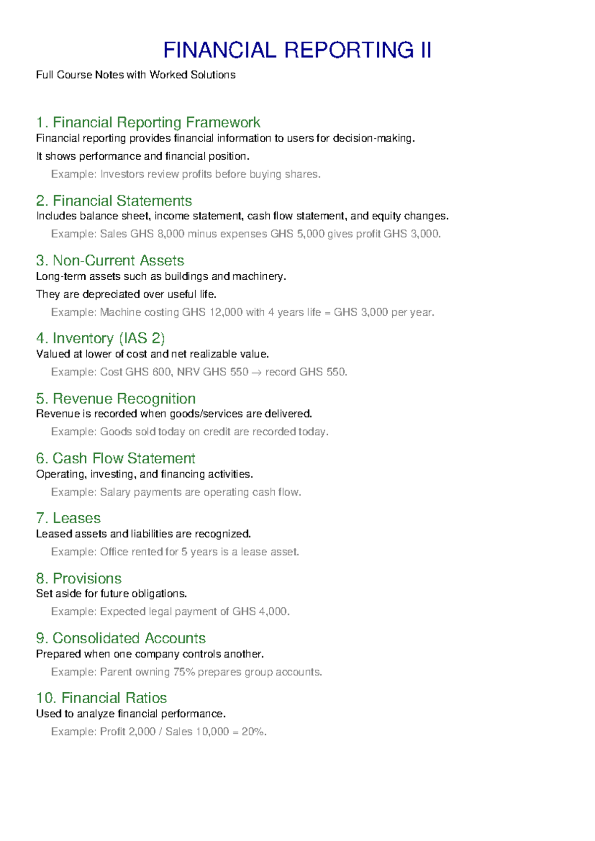 FIN 202 Financial Reporting II Full Course Notes & Solutions - Studocu