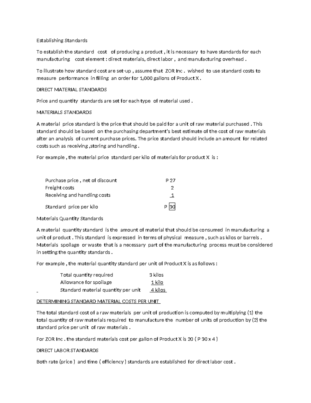 Establishing-Standards - Establishing Standards To establish the ...