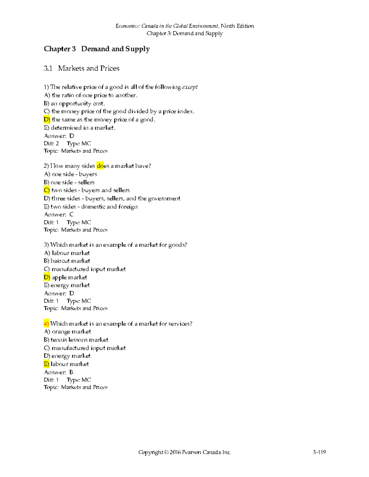 ECO1021 A - Chp3 Practice Test - Chapter 3: Demand and Supply Chapter 3 ...
