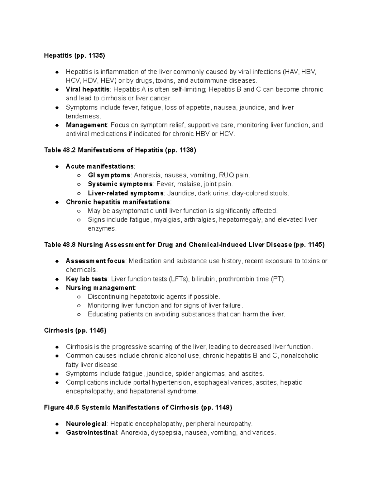 320 topic 8 - lecture notes - Hepatitis (pp. 1135) Hepatitis is ...