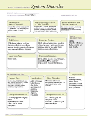 Burns ATI sheet - ACTIVE LEARNING TEMPLATES System Disorder STUDENT ...