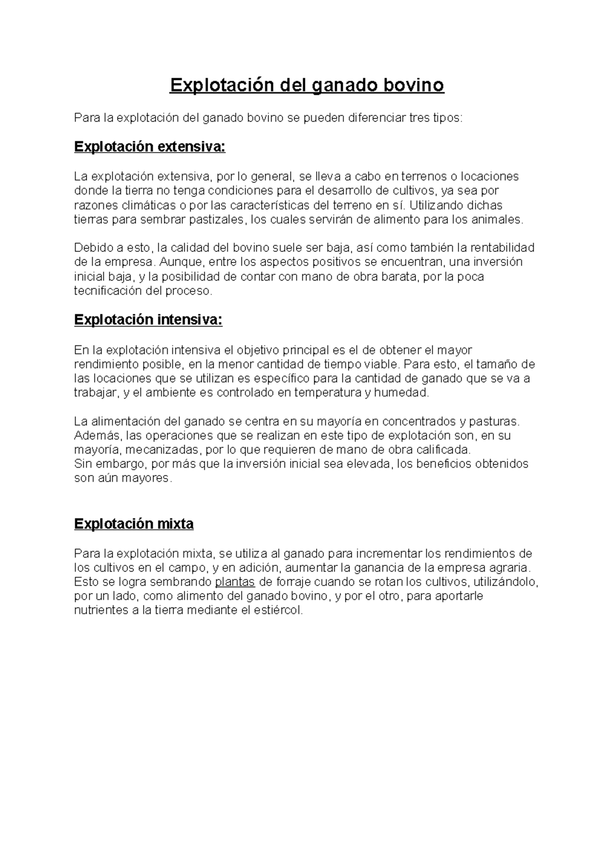 Tipos de Explotación del Ganado Bovino: Extensiva, Intensiva y Mixta ...