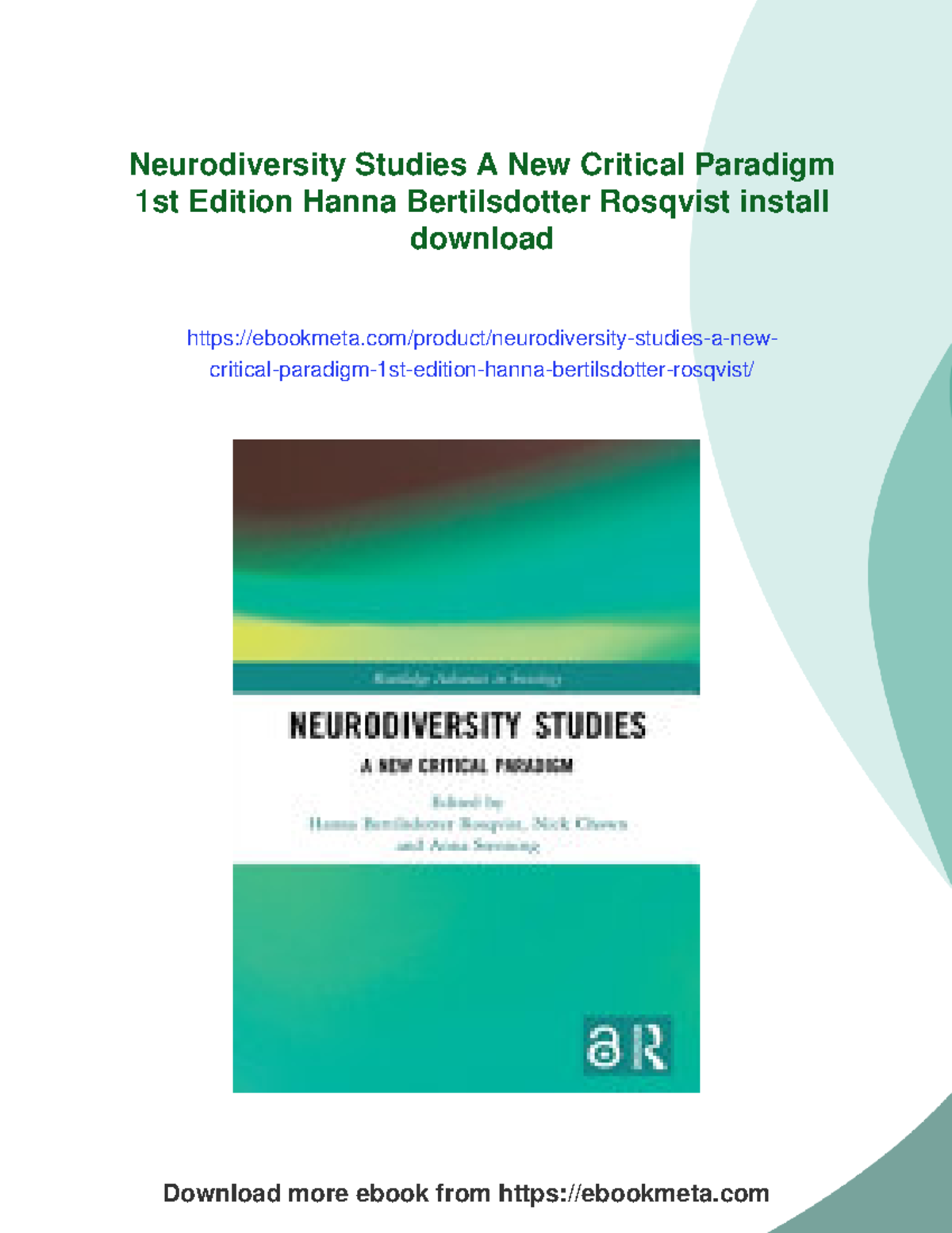 Neurodiversity Studies: A New Critical Paradigm (1st Ed.) by Rosqvist ...