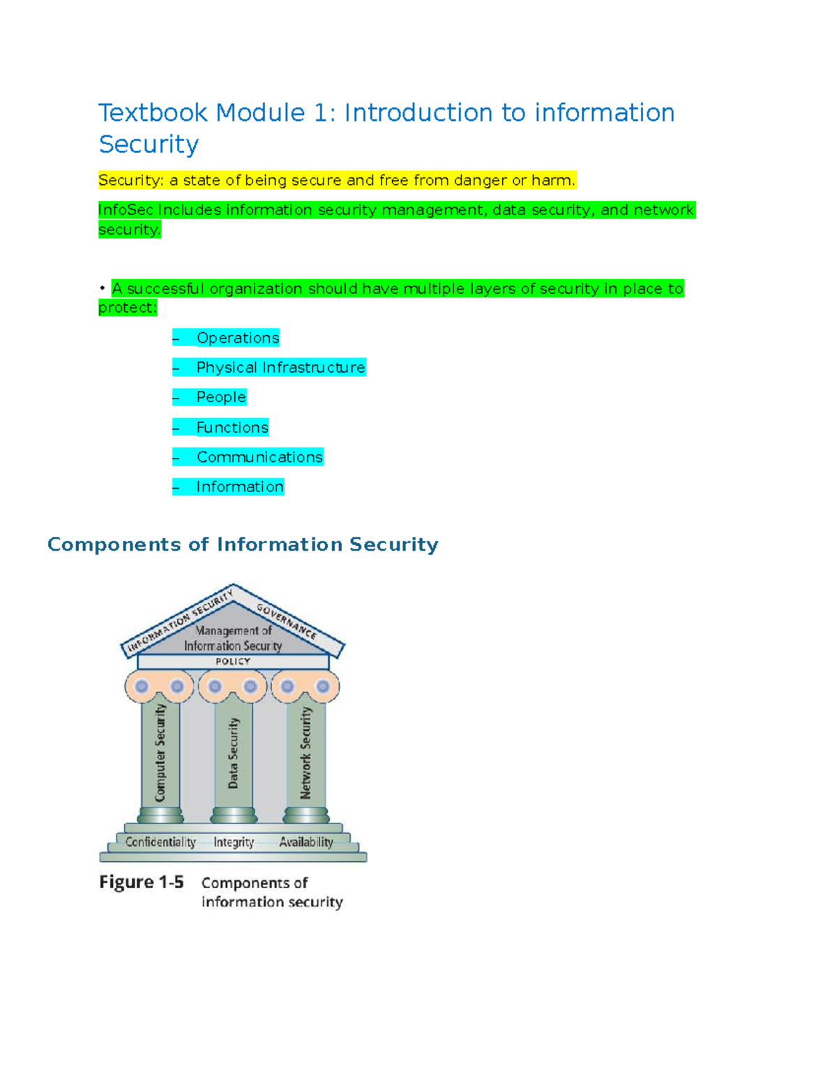 Introduction to Information Security (Module 1) - Textbook Module 1: Introduction to information ...