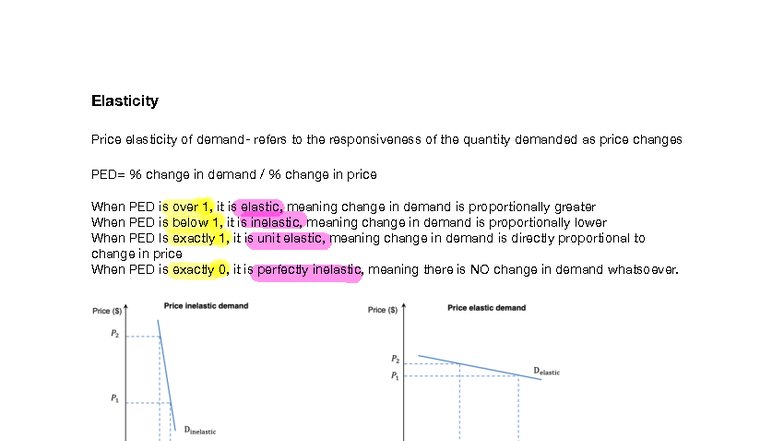 Micro - Elasticity - Elasticity Price elasticity of demand- refers to ...
