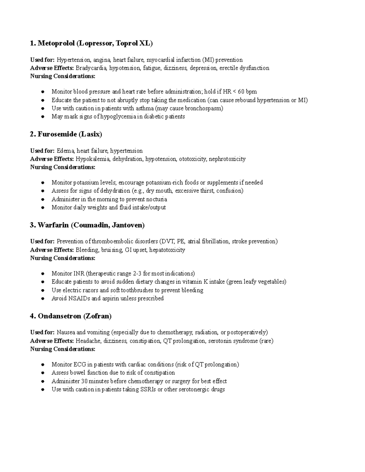 5 Medications - Medication templates - 1. Metoprolol (Lopressor, Toprol ...