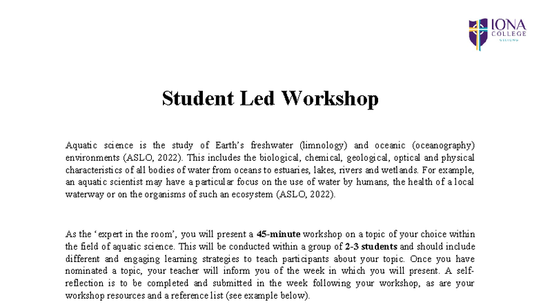 Aquatic Science Workshop: Exploring Coral Bleaching Issues - Studocu