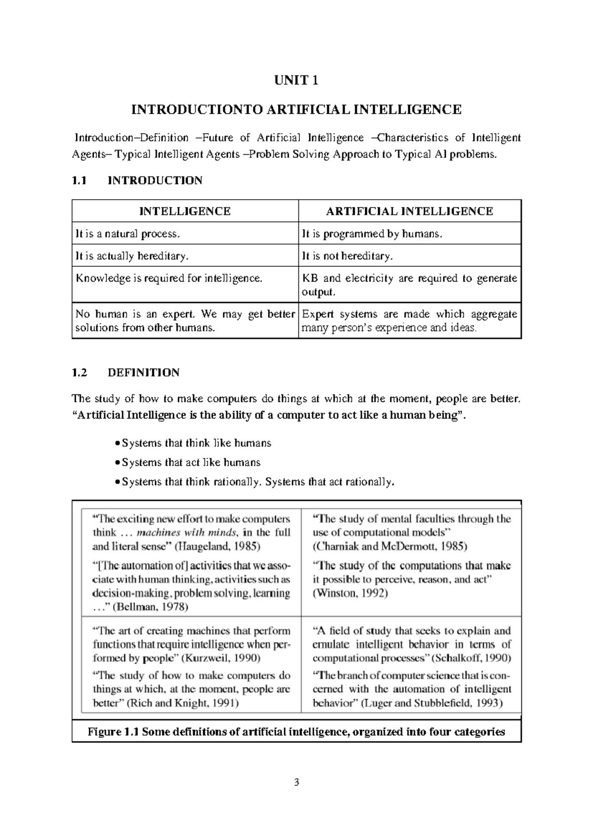 AI UNIT-1 PDF - Introduction to Artificial Intelligence Concepts and Future - Studocu