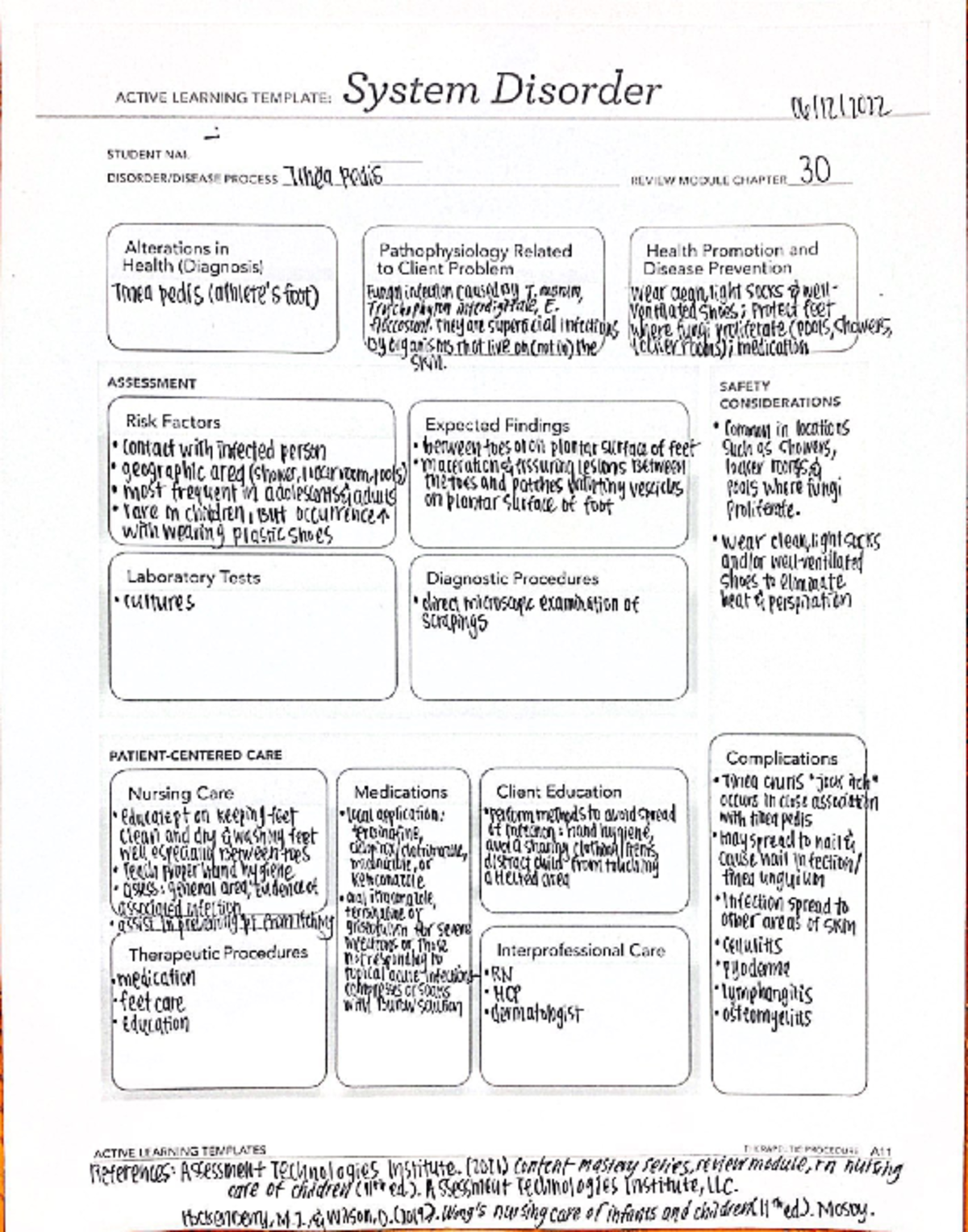 Active Learning Template: System Disorder - Tinea Pedis Overview and ...