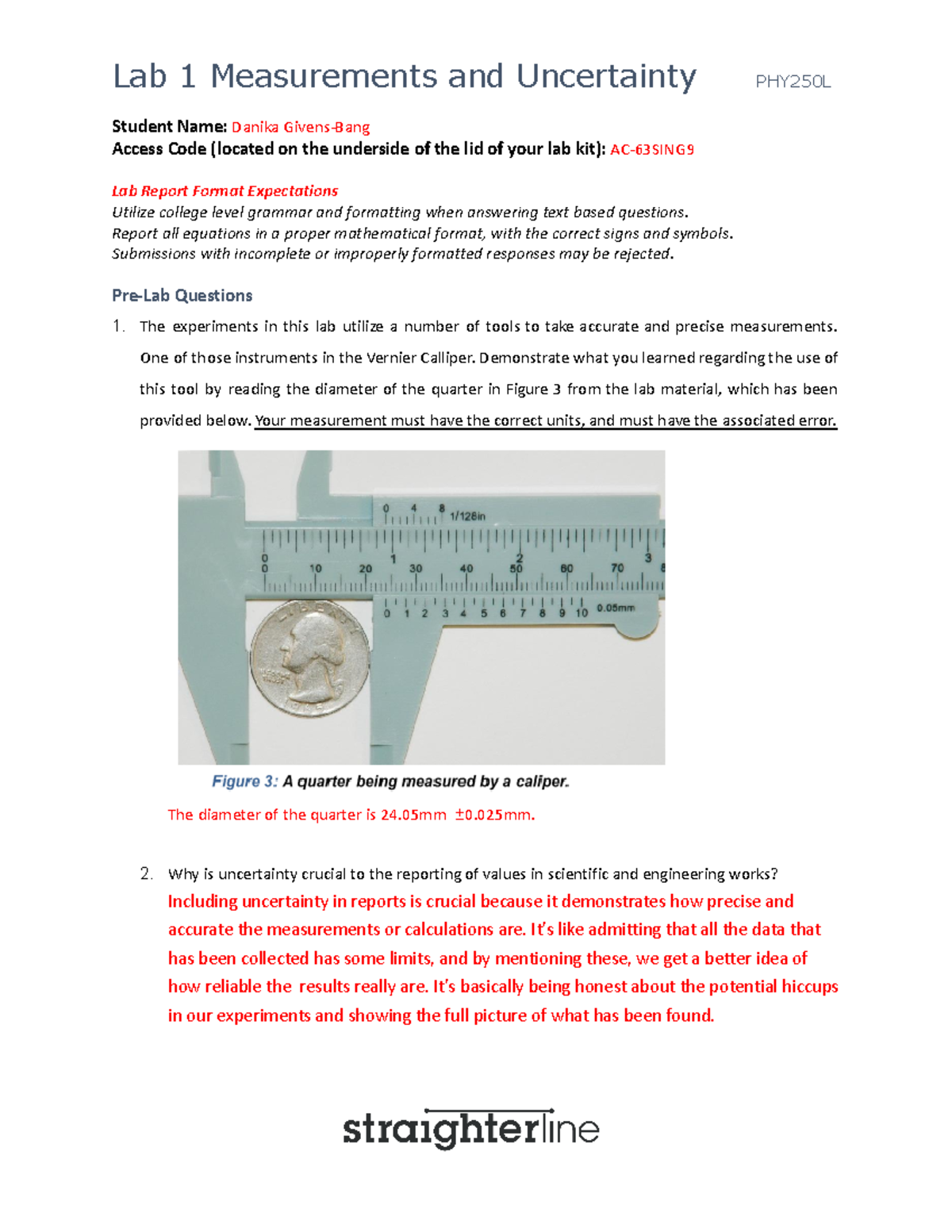 PHY250L Lab 1 - Measurement Techniques & Uncertainty Analysis - Studocu