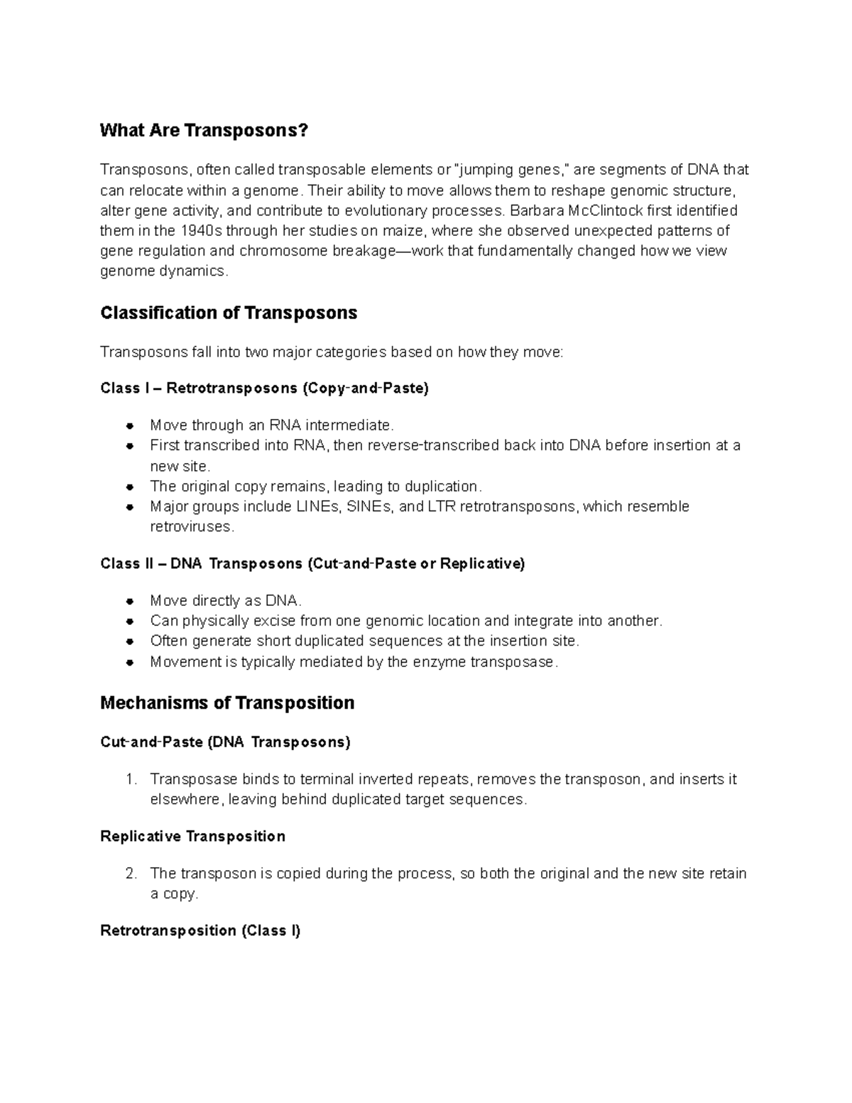 Mobile DNA and Its Impact on Genetic Structure: Transposons Explained ...