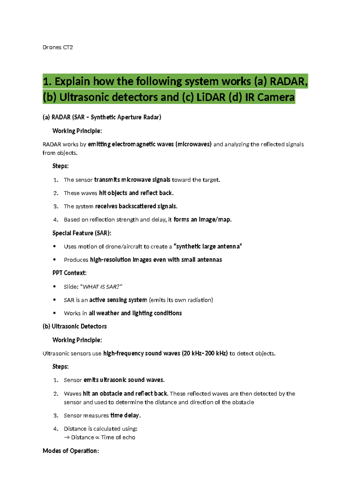 Drones CT2 - Lecture Notes on Sensor Technologies and Applications ...