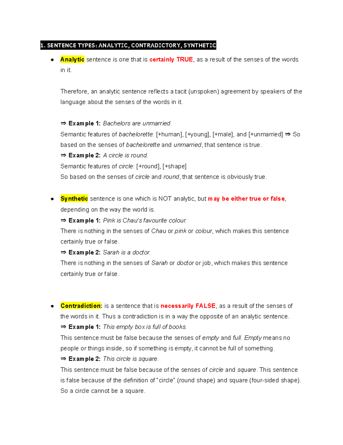[G4] Semantics - Sentence Types and Paraphrase Techniques - Studeersnel