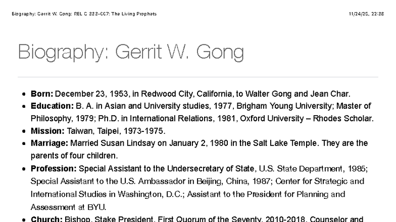 Biography: Gerrit W. Gong - Elder Gerrit W Gong Gerrit W. Gong Courtesy ...