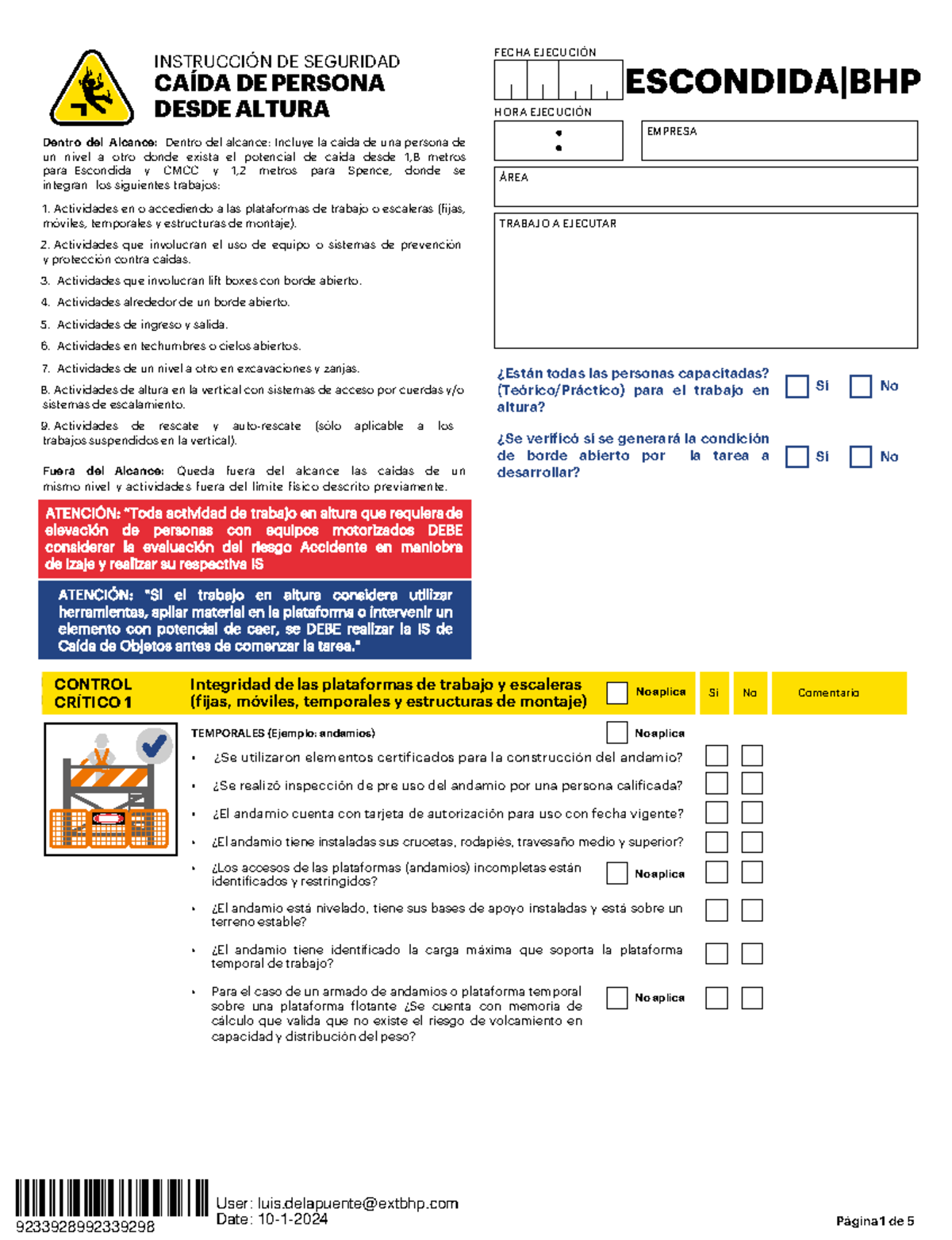 IS Caída de persona desde altura V12 - INStRuccIÓN DE SEGuRIDAD CAÍDA ...