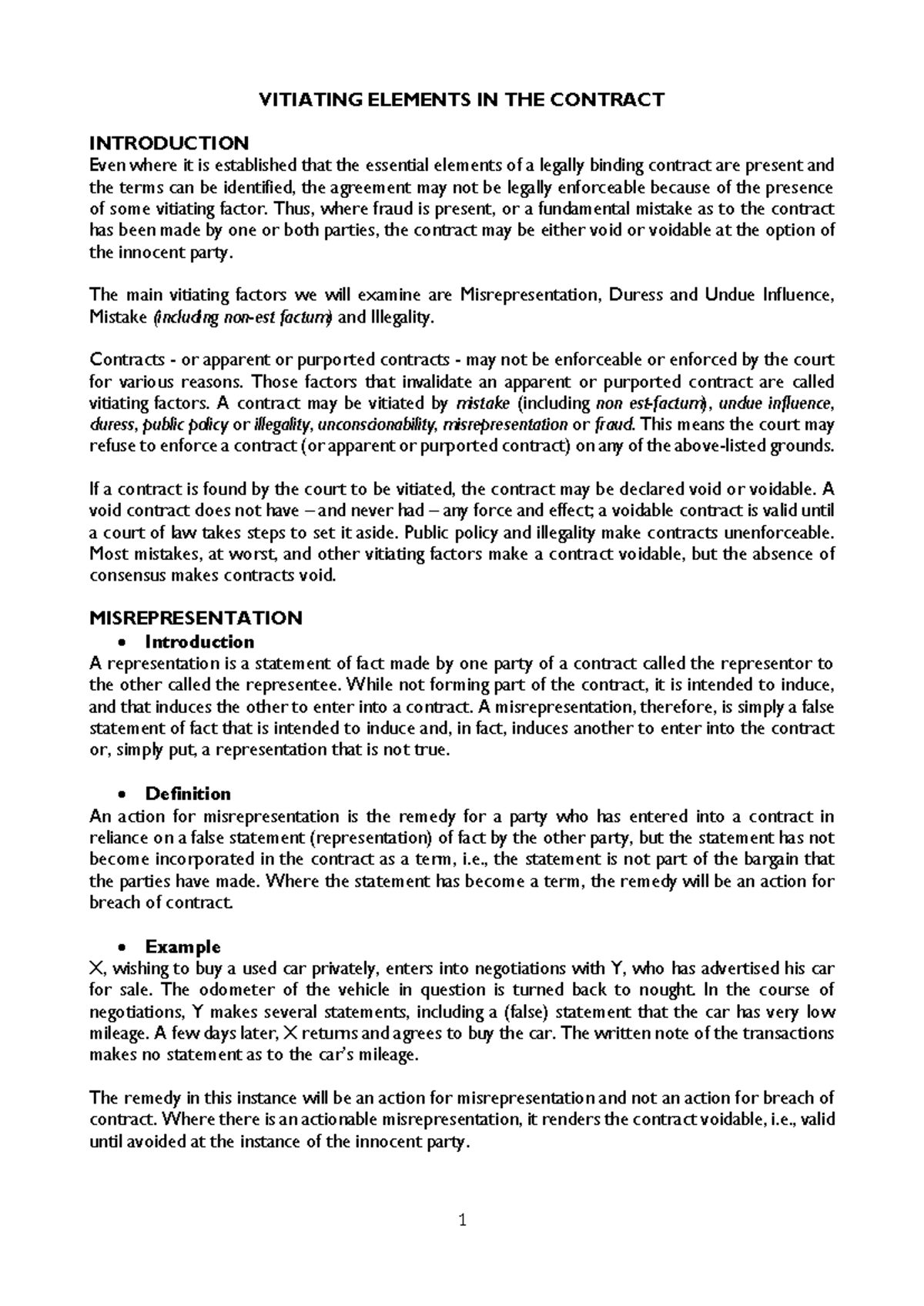 Legal Concepts of Misrepresentation: Definitions, Types, and Remedies ...