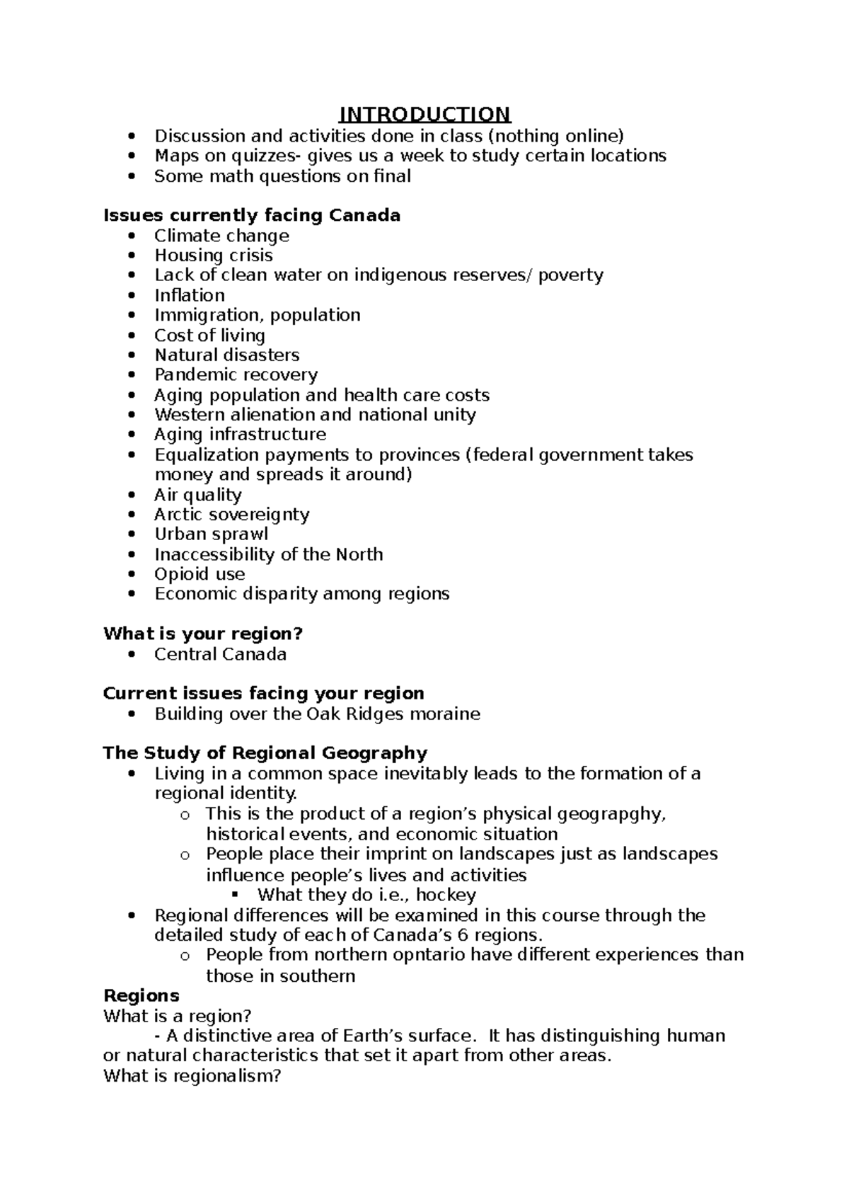 Lecture 1 - Introduction to Canada's Regional Geography and Issues ...
