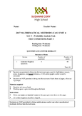 Mathematical Methods- Unit 1 - Grade: 11 - Victorian Certificate of ...