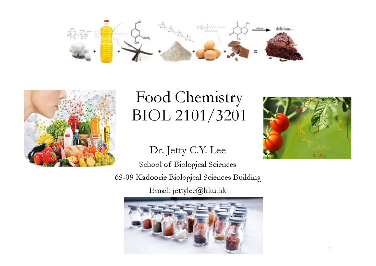 1 Food Chem 2019 Water - Food Chemistry BIOL 2101/ Dr. Jetty C. Lee ...