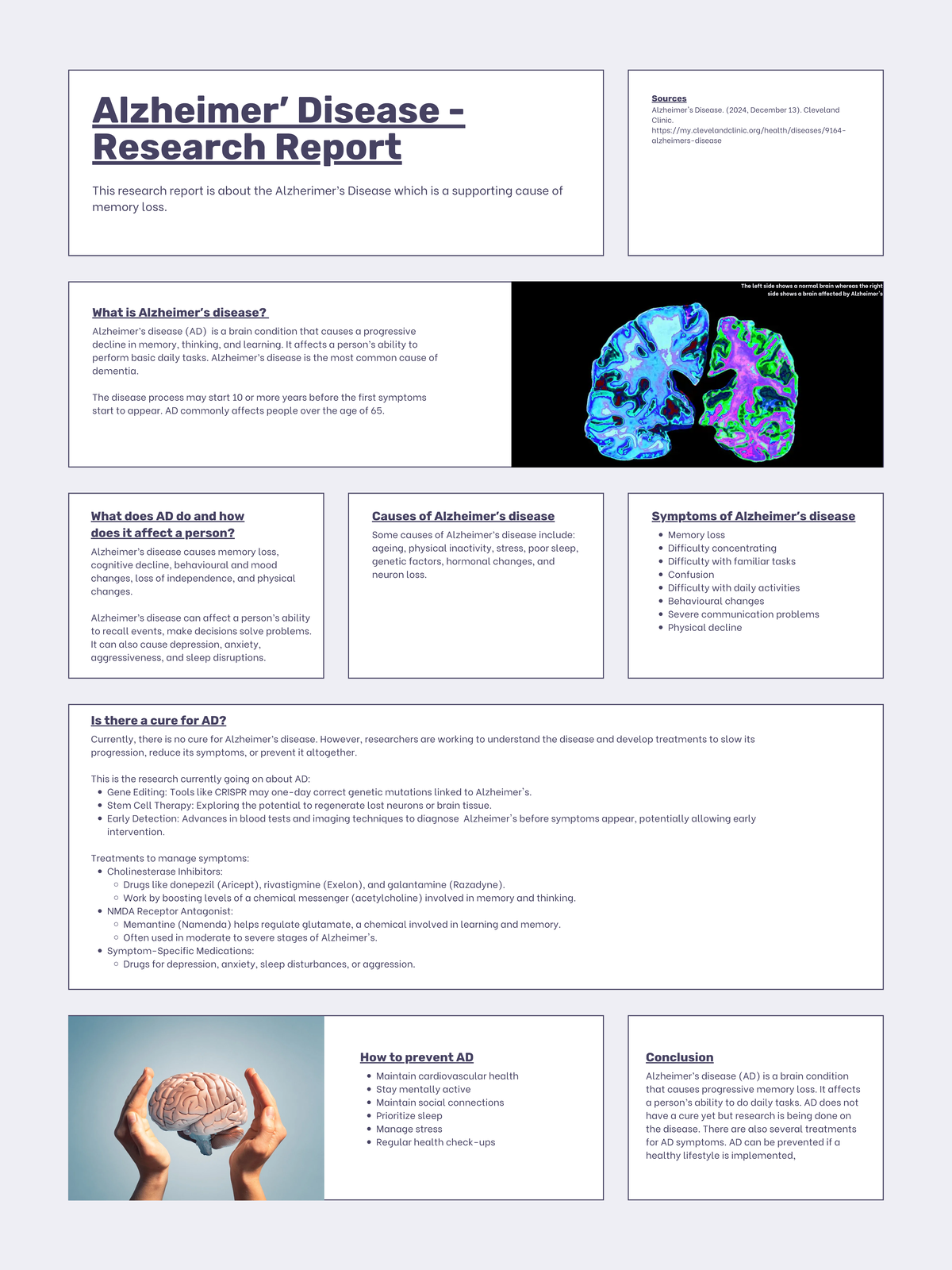Alzheimers Disease - Research Report - Is there a cure for AD ...