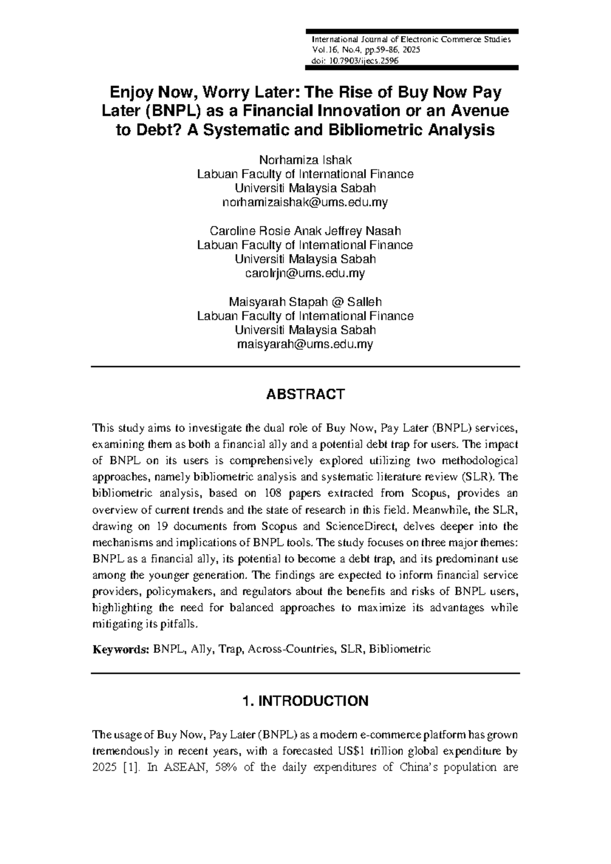"BNPL: Financial Ally or Debt Trap? A Systematic Review (ECS 2025 ...