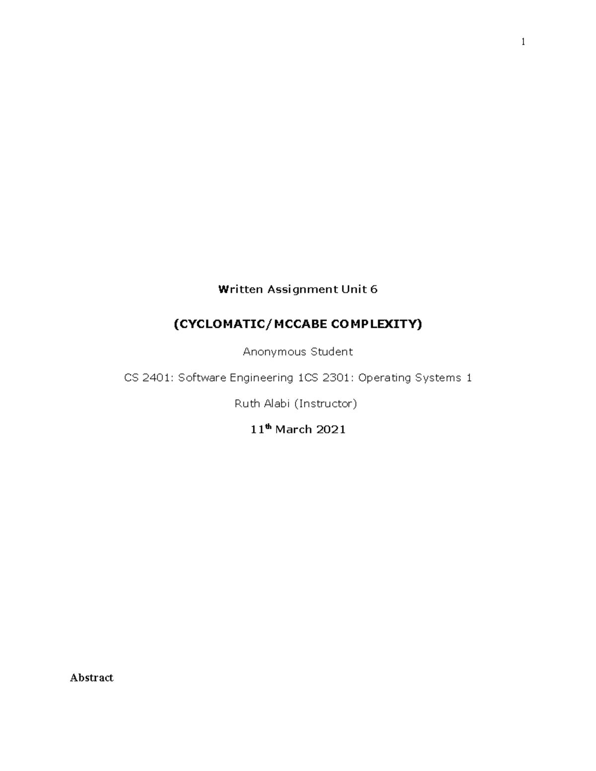 CS 2301 OS 1 Week 6 Programming Assignment: Quicksort & Complexity ...