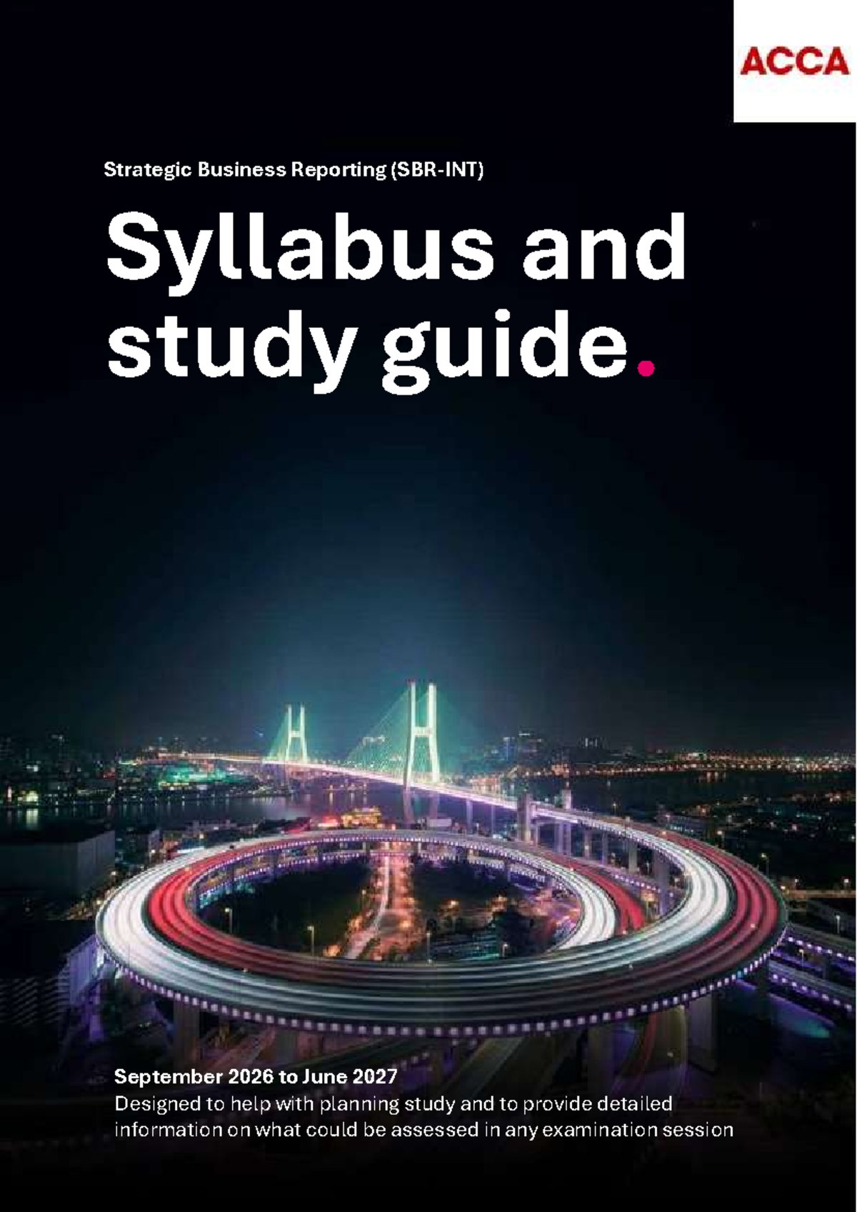 ACCA SBR 2026-2027 Syllabus & Study Guide for Strategic Business ...