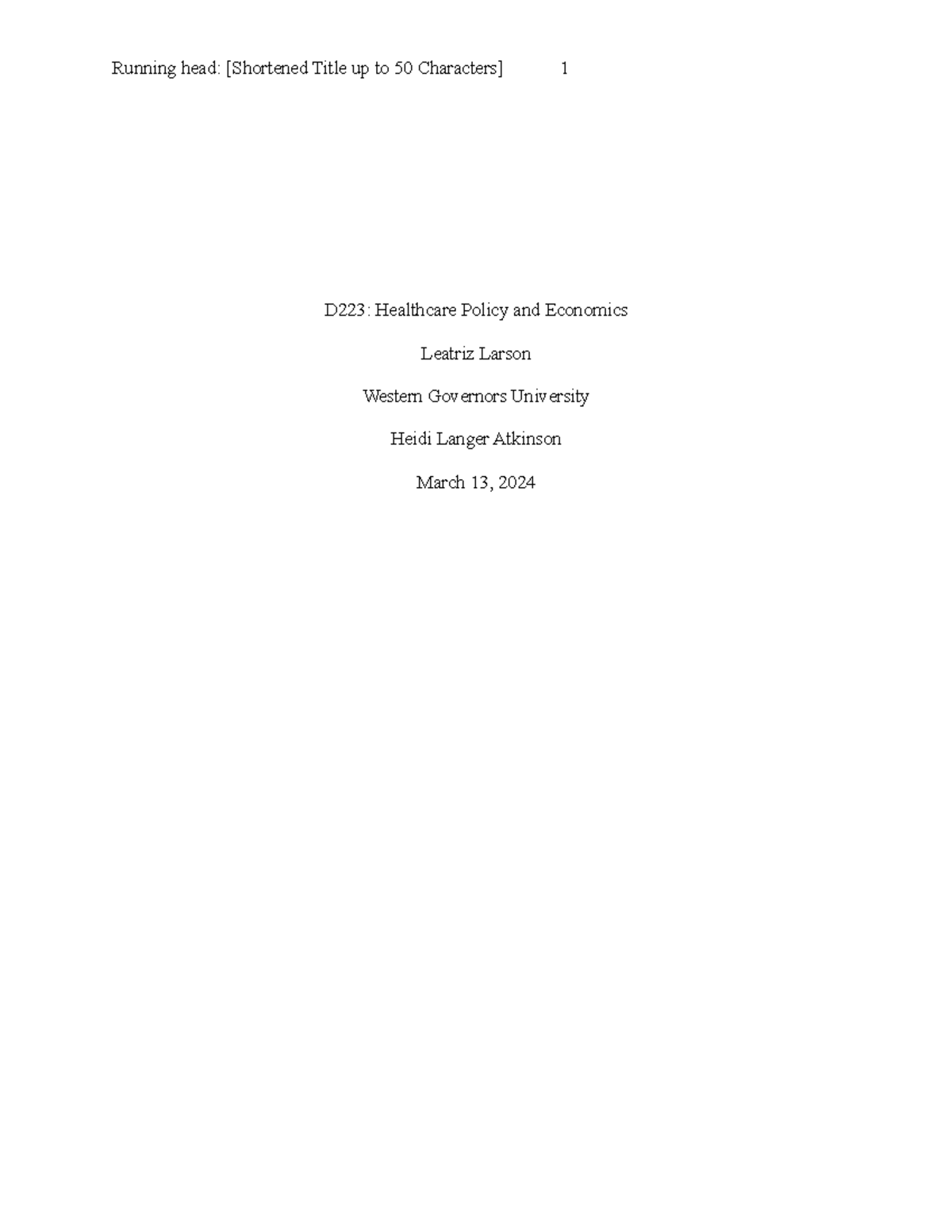 D223 Task 2 Final: Analyzing the Affordable Care Act and Its Impact ...