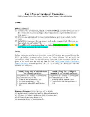 Lab 8 - Static Electricity PHYS 1115 - INSTRUCTIONS: (1) Download this lab document and type out ...