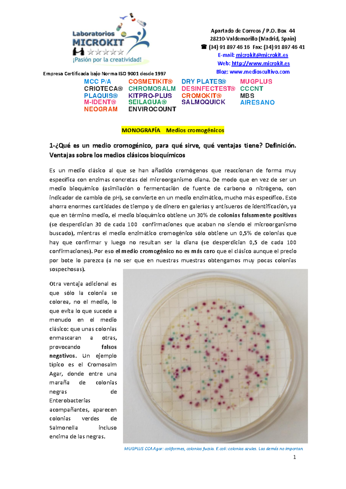 17 Medios Cromogénicos: Monografía y Ventajas en Microbiología - Studocu