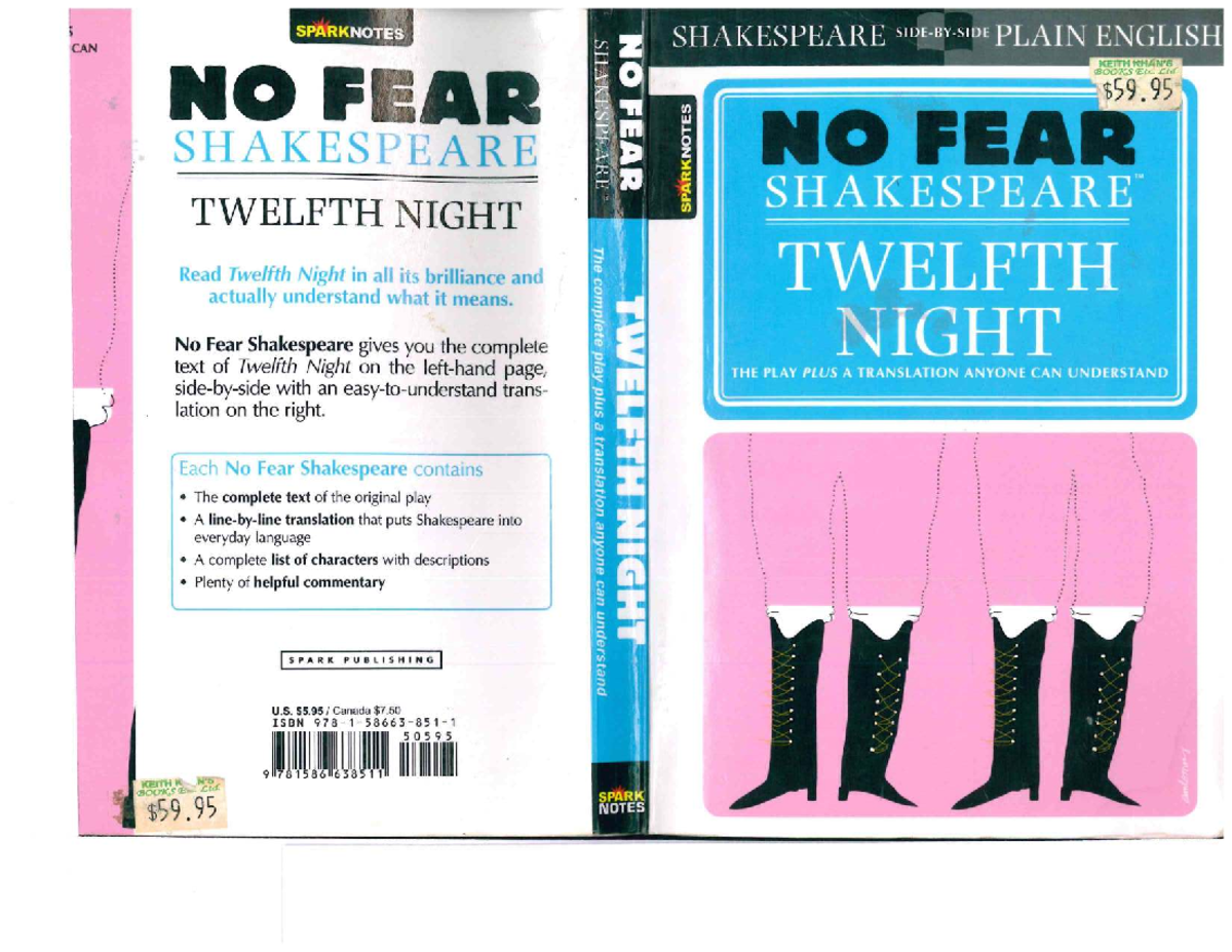 No Fear Shakespeare: Twelfth Night Study Guide and Analysis - Studocu