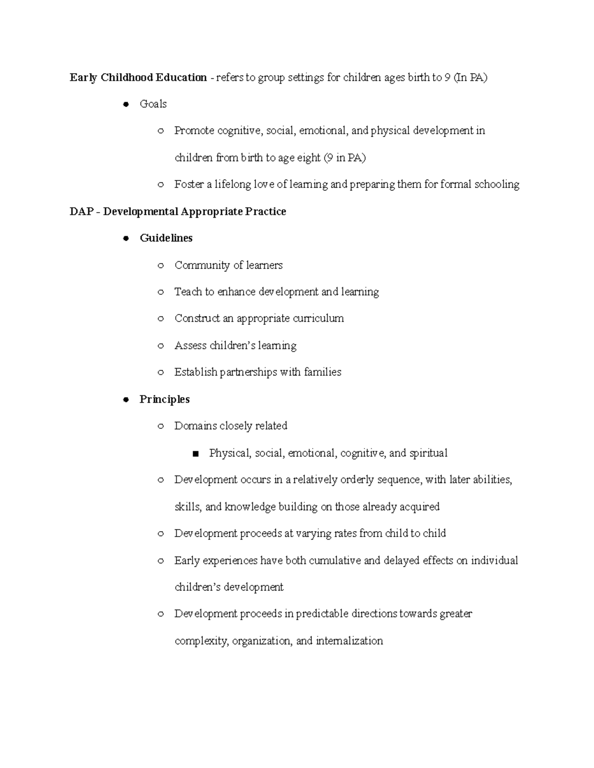 Early Childhood Education Strategies: ECE 101 Mid-term Study Guide ...