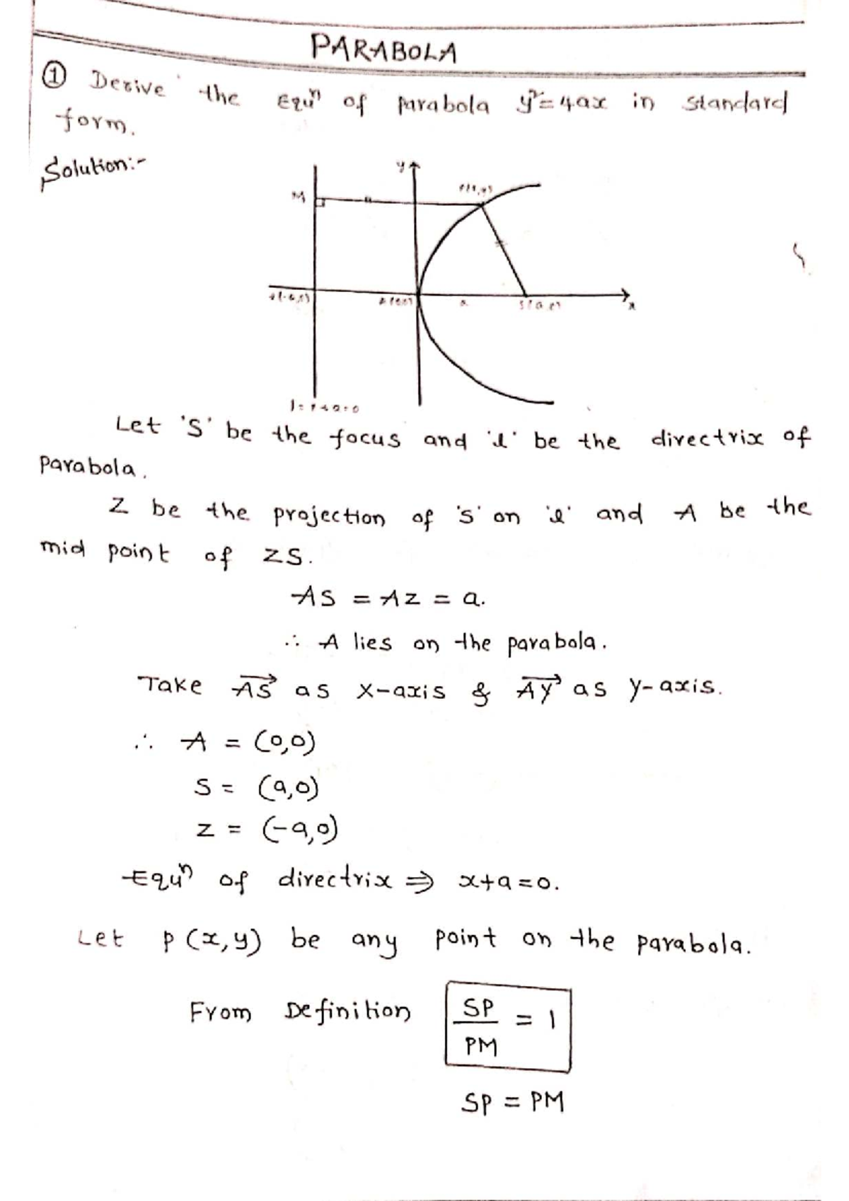 MATH 101: Parabola Equations and Properties Explained - Studocu