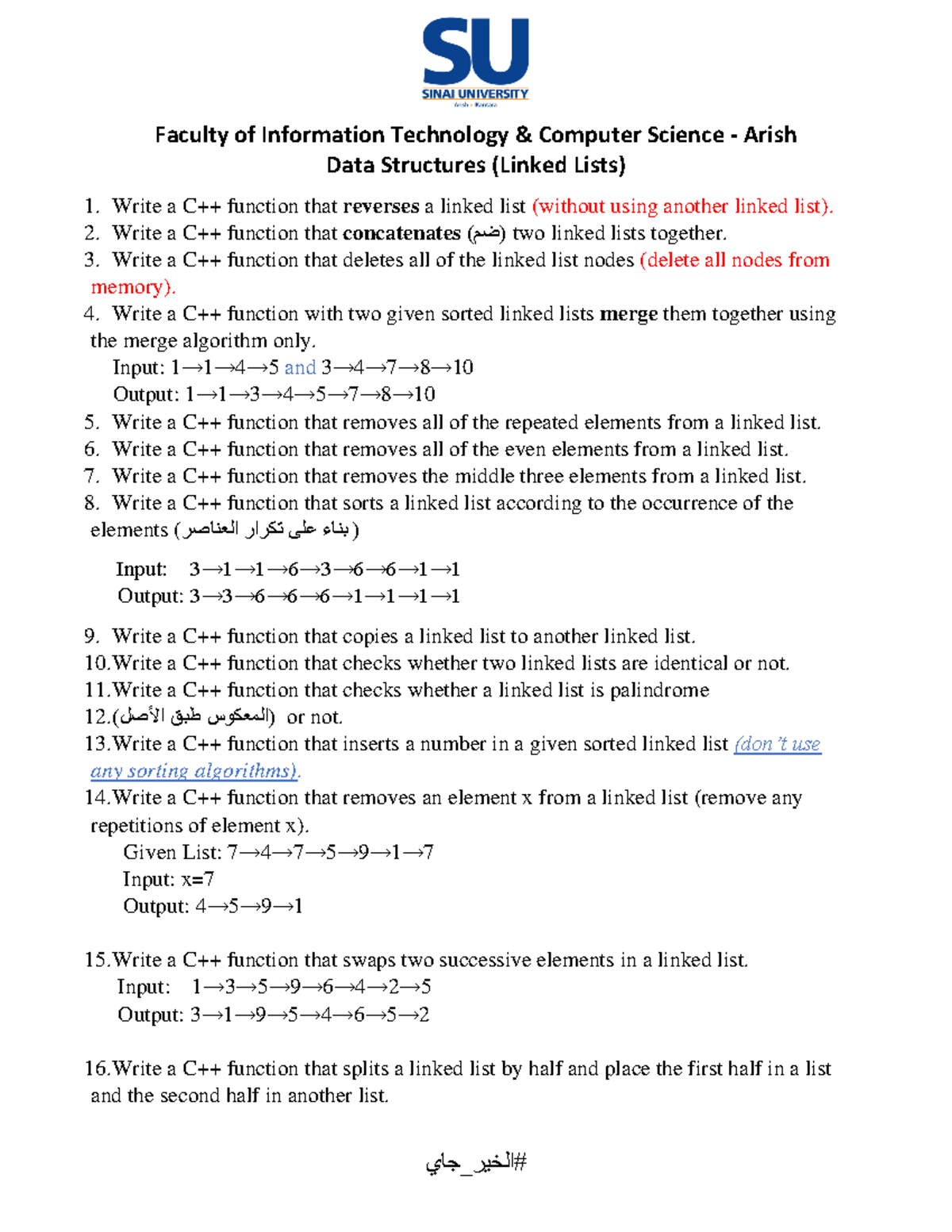 Data Structures (C++) - Linked List Functions & Operations - Studocu