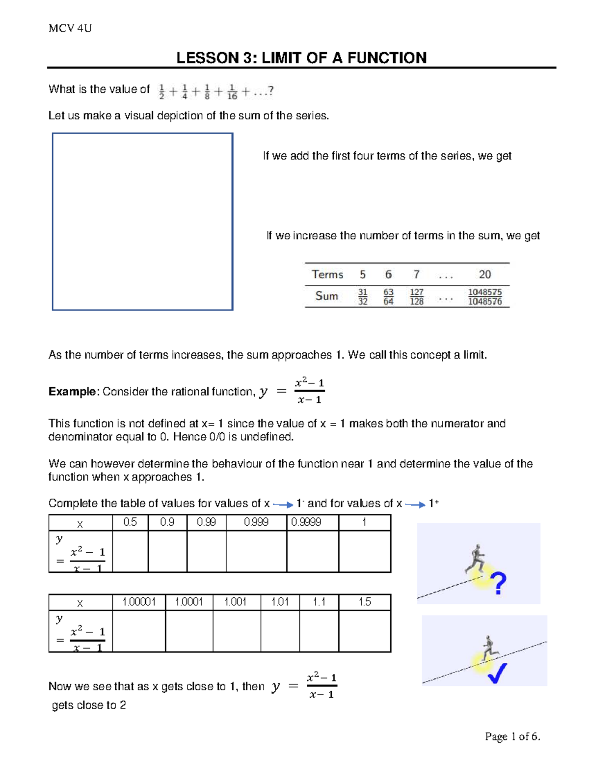 MCV 4U LESSON 3: LIMIT OF A FUNCTION EXPLAINED - Studocu