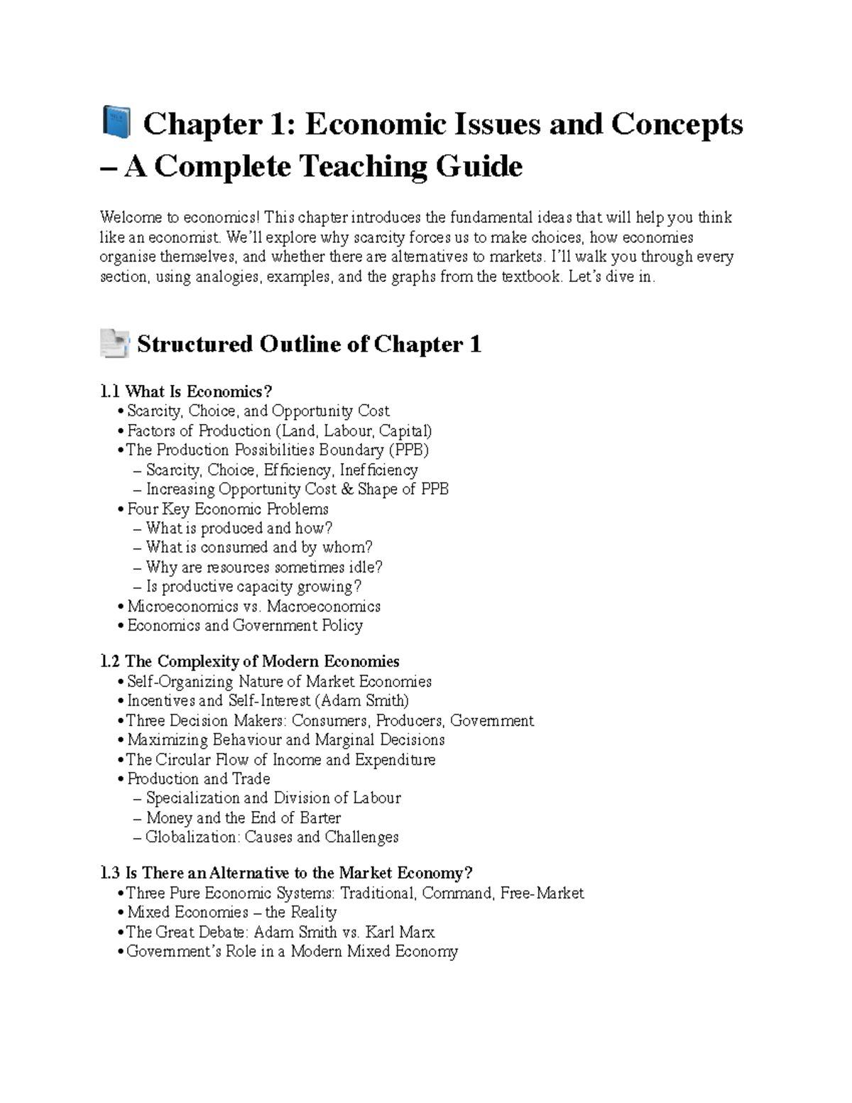 Chapter 1: Economic Issues & Concepts - A Teaching Guide for ECO101 ...