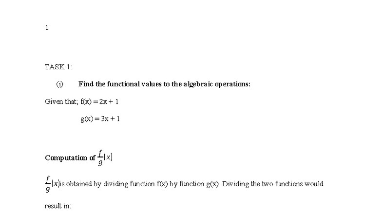 Math Assignment Unit 2: Function Operations and Inverses Analysis - Studocu