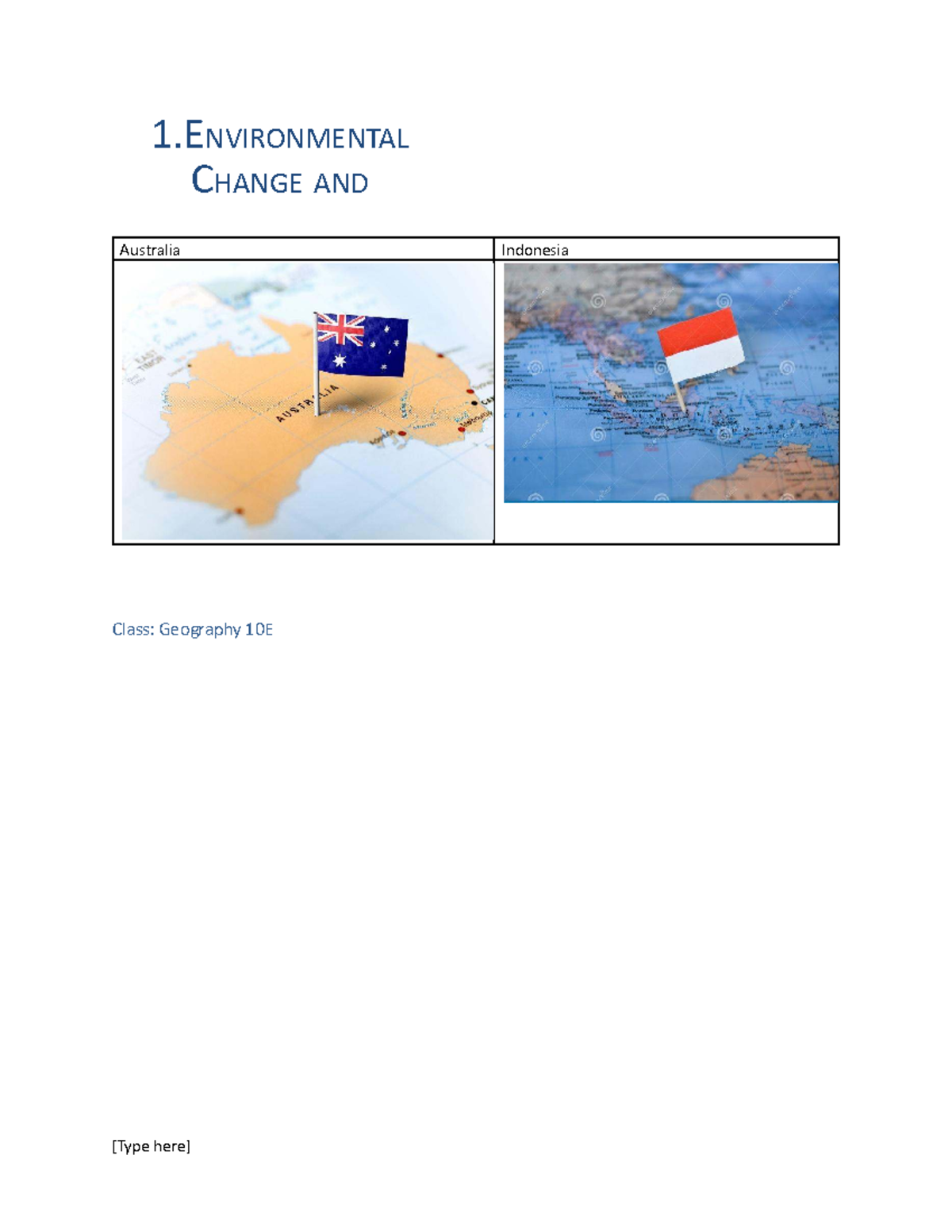 Geography and Environmental Change: Australia & Indonesia Analysis ...