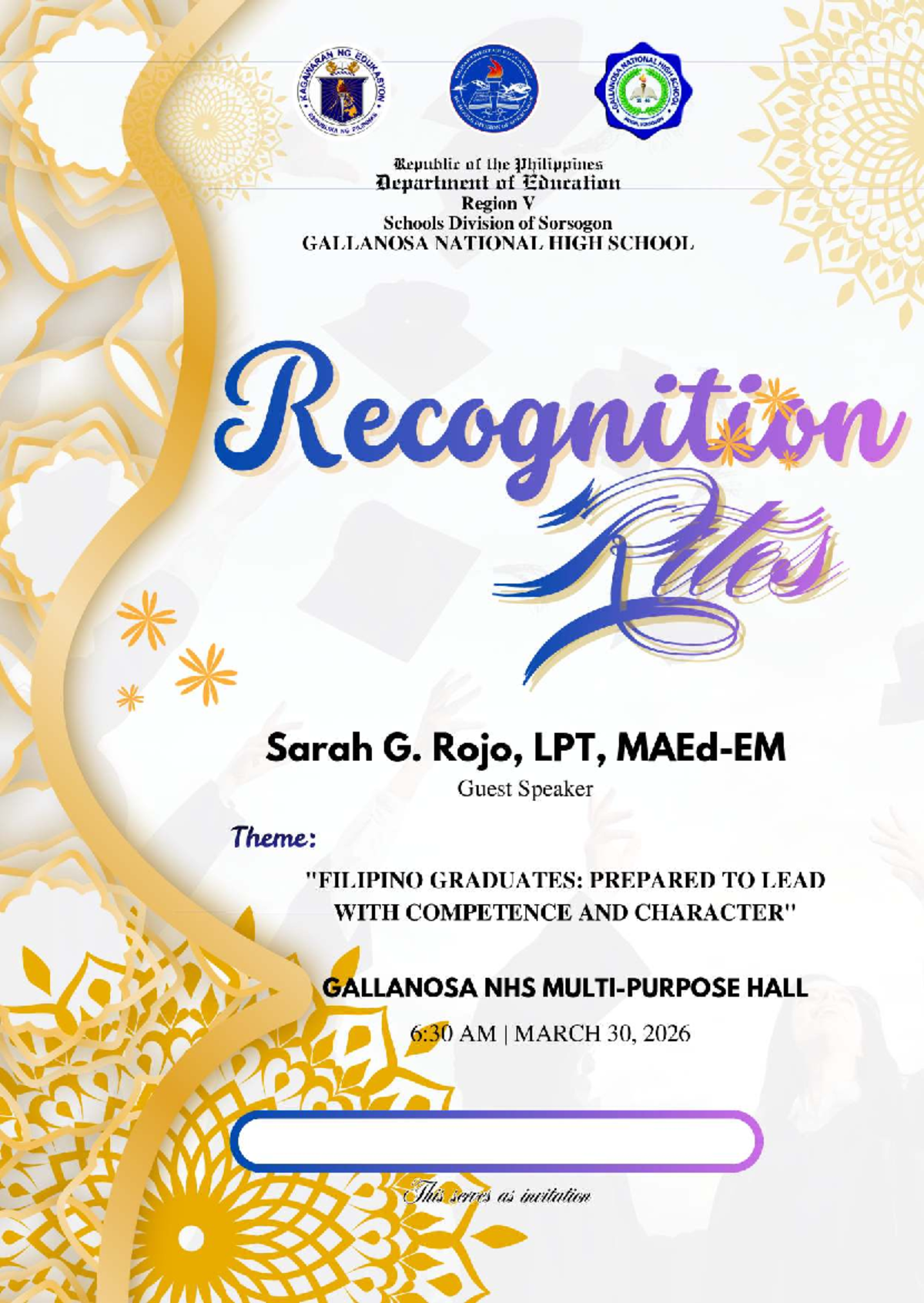Recognition Programme for Graduates at Gallanosa NHS (NG EDUKASYON ...