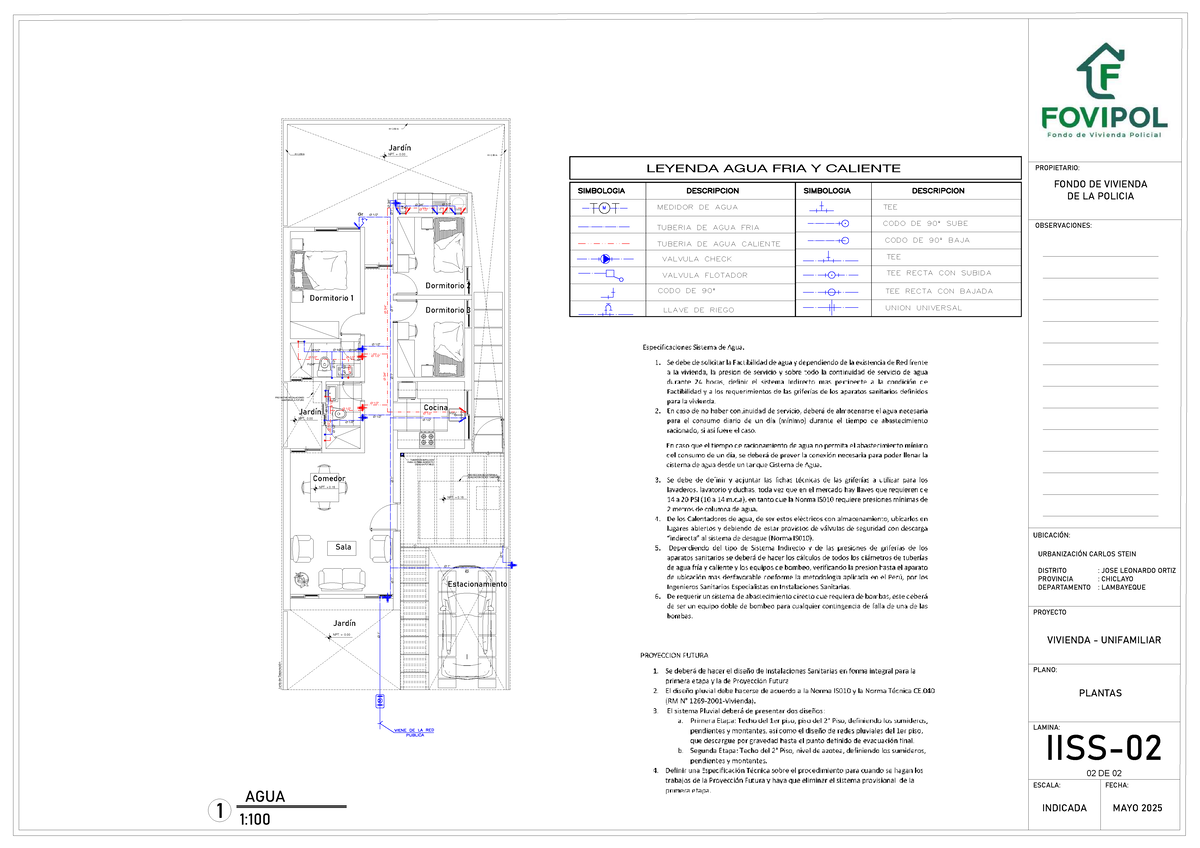 Proyección de Instalaciones Sanitarias - IISS 02 Trabajo Académico - Studocu